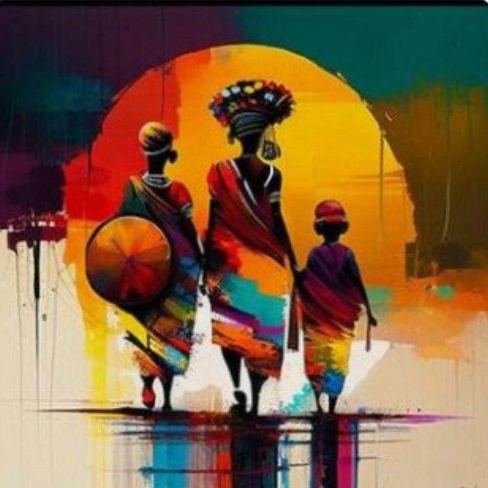 African Art DIY Acrylic Painting by Numbers Kit on Canvas… – TULIP N TURTLE